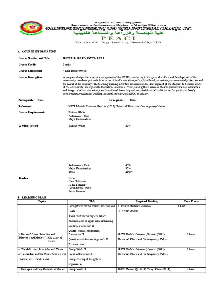 NSTP 111 National Service Training Program 1 | PDF | Leadership ...