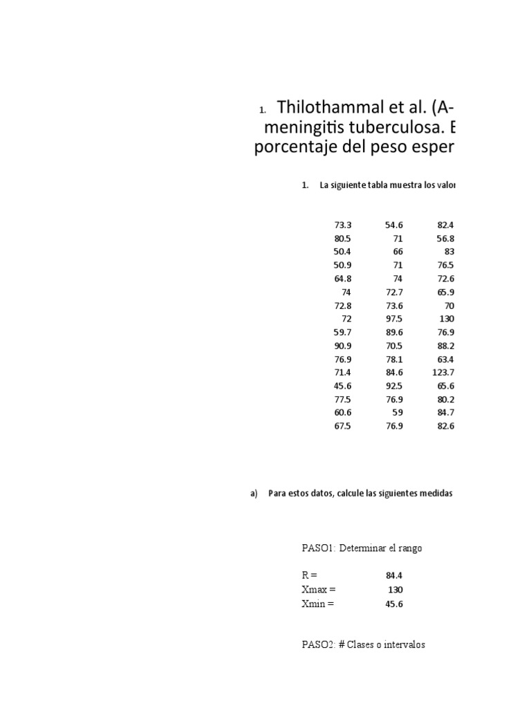PASO1: Determinar El Rango R Xmax Xmin | PDF | Análisis | Teoría ...