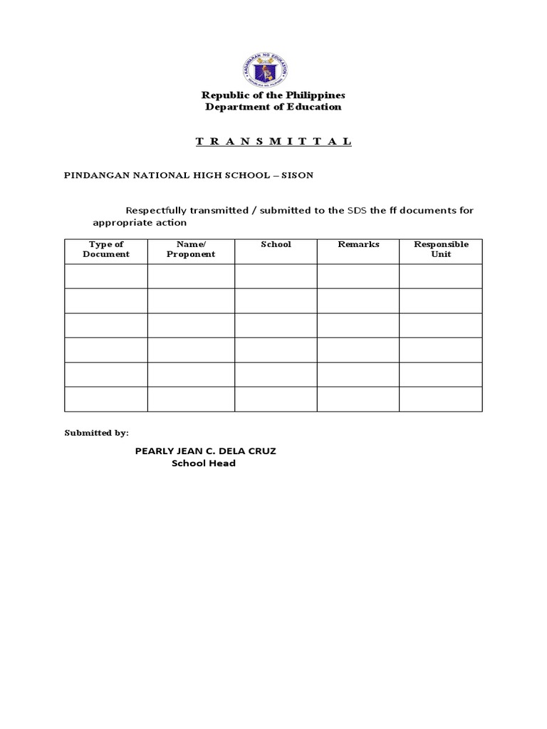 Transmittal Pdf