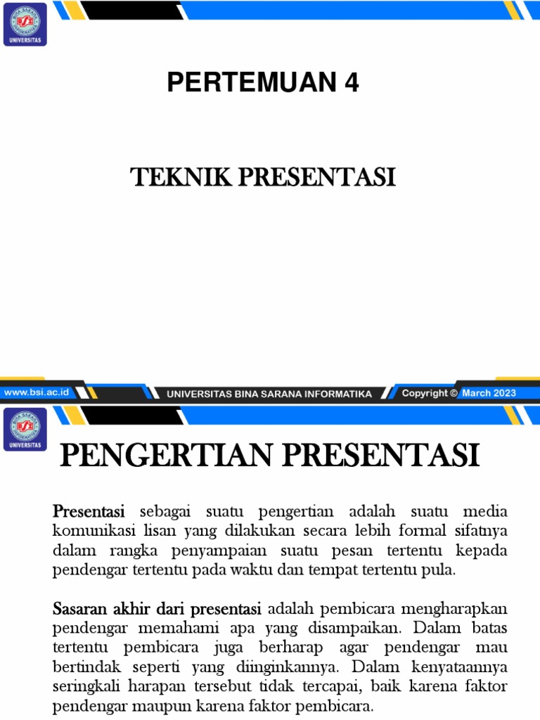 Pertemuan 4: Teknik Presentasi | PDF