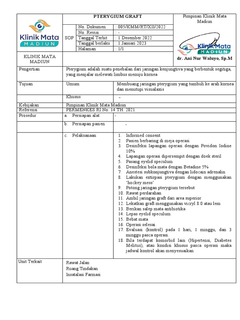 005 Ekstirpasi Pterygium Graft | PDF