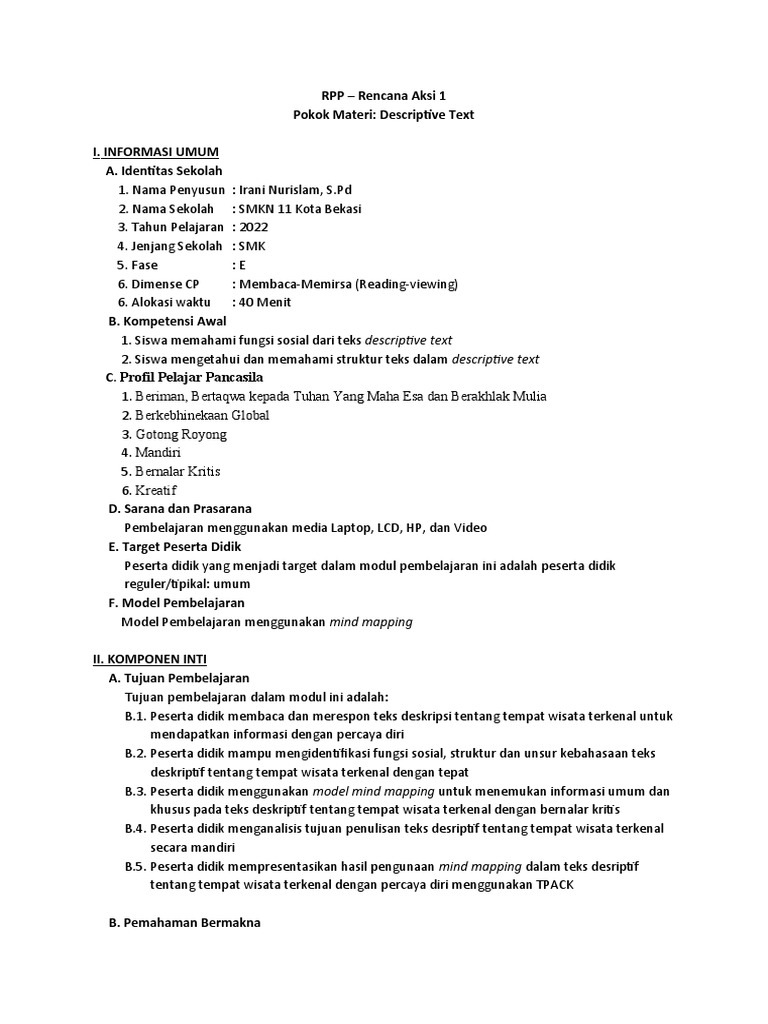 MODUL AJAR PPG | PDF