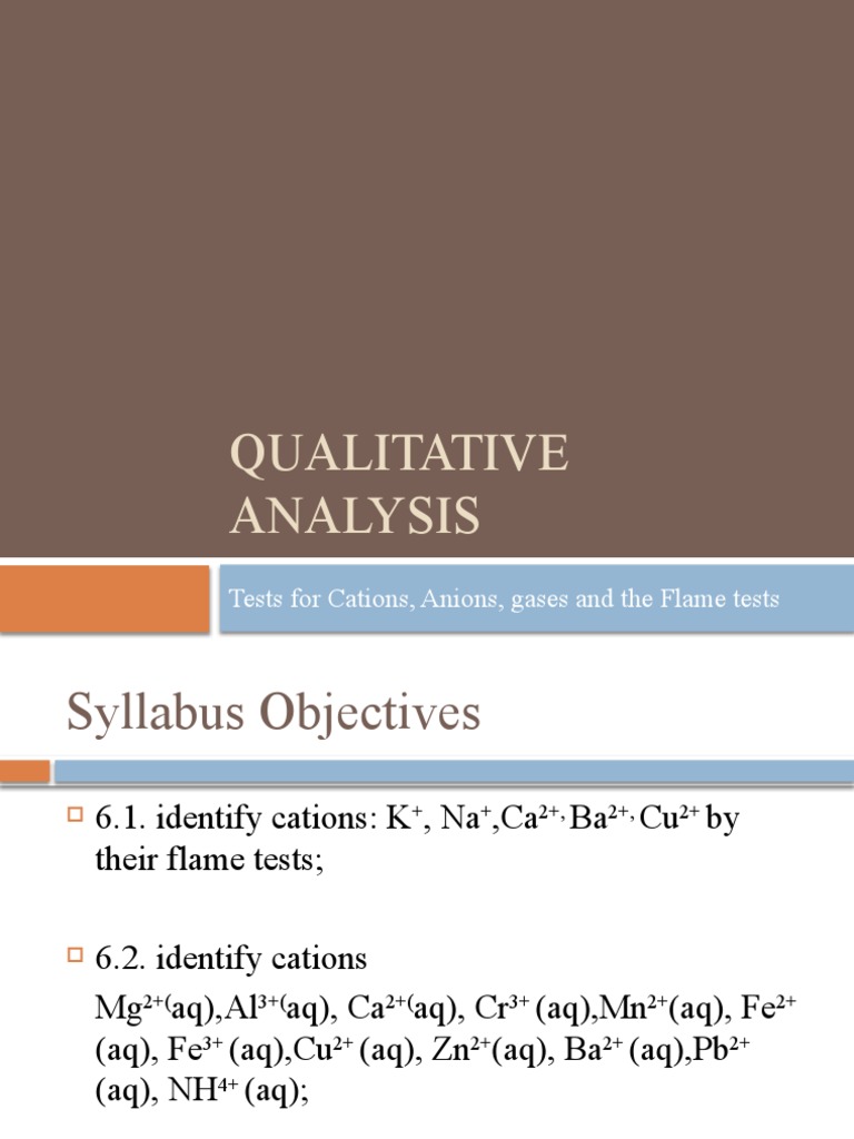 Qualitative Analysis 3 | PDF | Salt (Chemistry) | Hydroxide