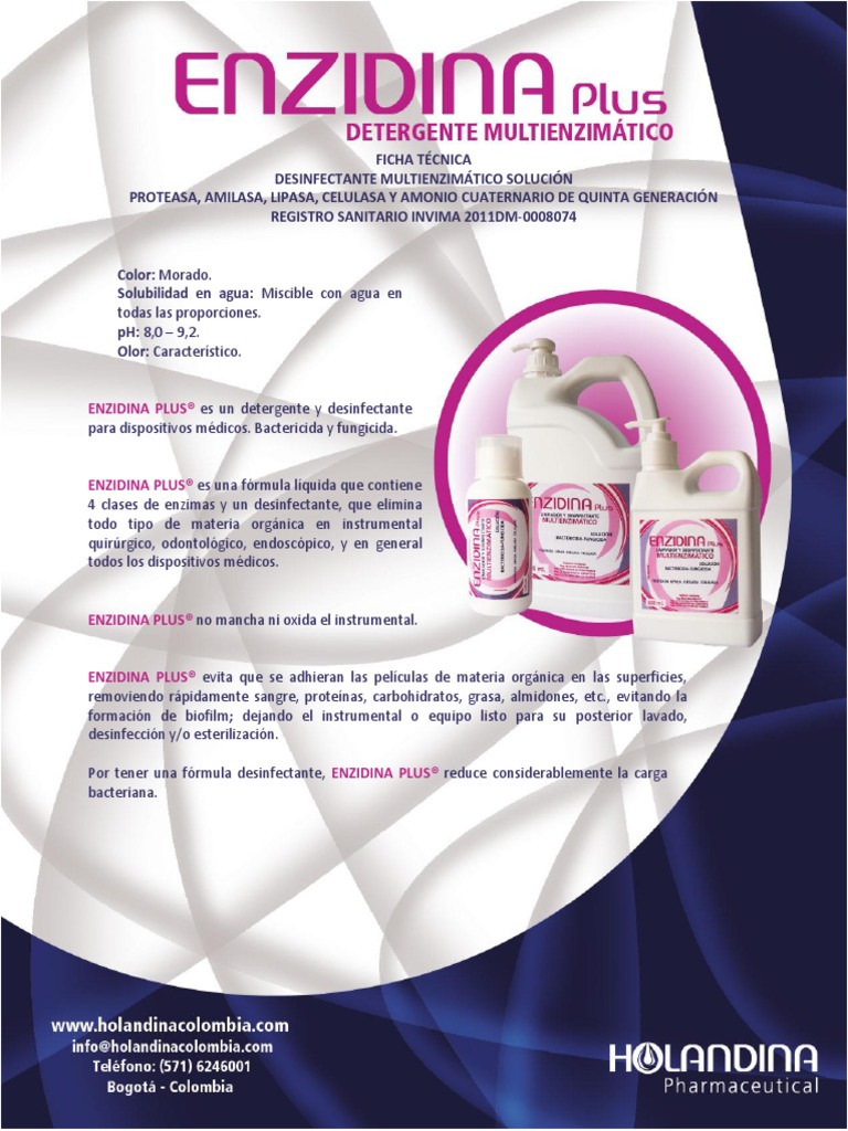 Enzidina Plus 01 2020 | Descargar gratis PDF | Agua | Esterilización ...