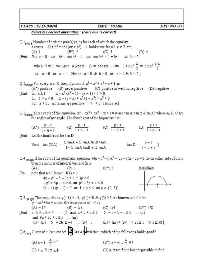 DPP (25-30) 11th J-Batch Maths | PDF | Logarithm | Area