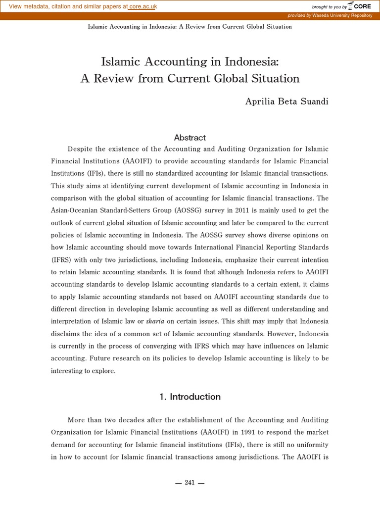 Islamic Accounting in Indonesia: A Review From Current Global Situation ...