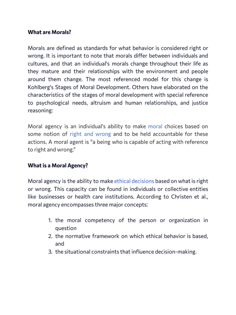 Moral Agent | PDF | Cognitive Science | Applied Philosophy