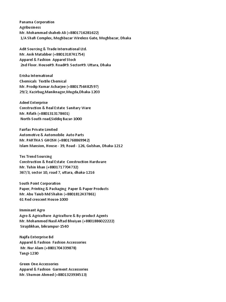 Directory List Directory List | PDF | Secondary Sector Of The Economy