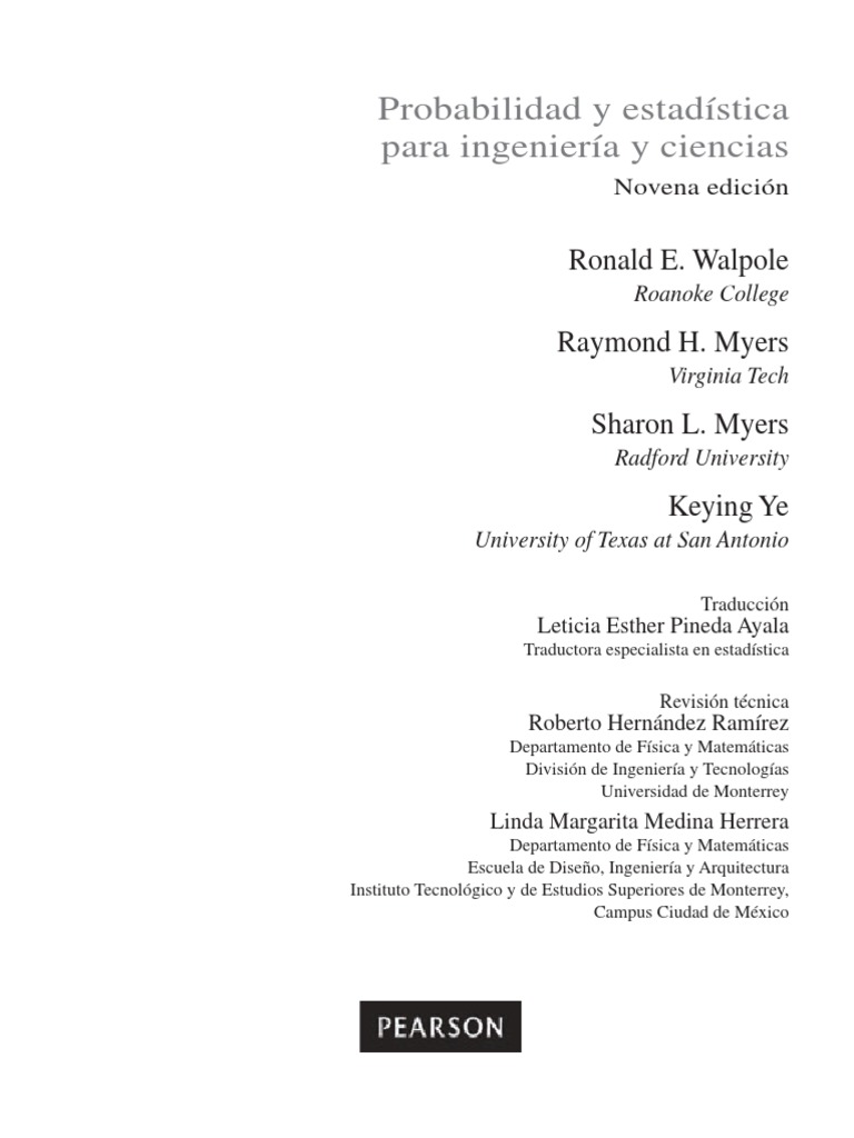 Probabilidad y Estadística para Ingeniería y Ciencias: Ronald E. Walpole | PDF