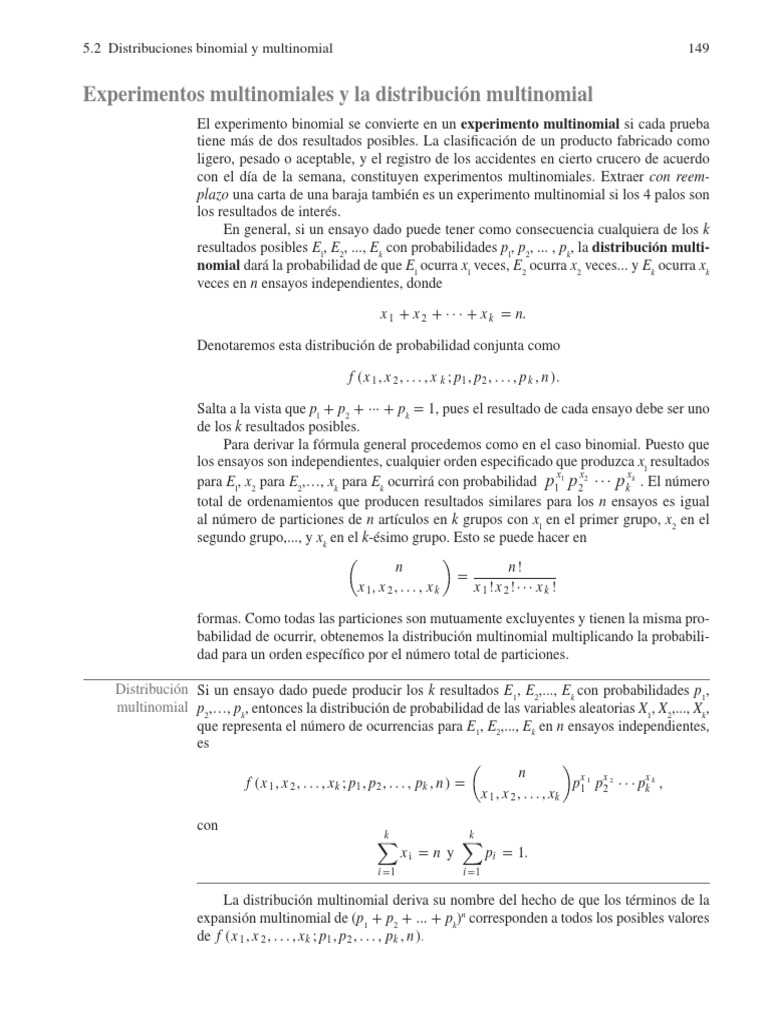 Experimentos Multinomiales y La Distribución Multinomial | PDF ...