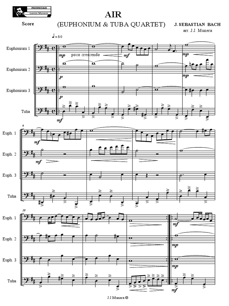 (Euphonium & Tuba Quartet) : Score | PDF | Brass Instruments