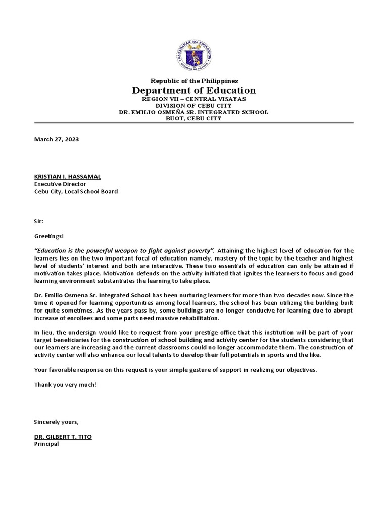 Letter For Lsb Pdf