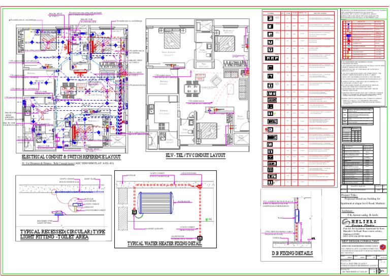 Electrical Conduit & Switch Reference Layout Elv - Tel / TV Conduit ...