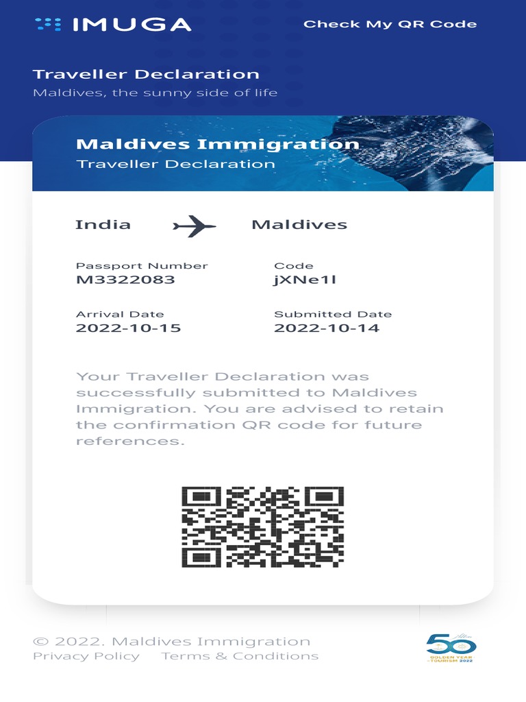 Maldives Immigration: Traveller Declaration | PDF