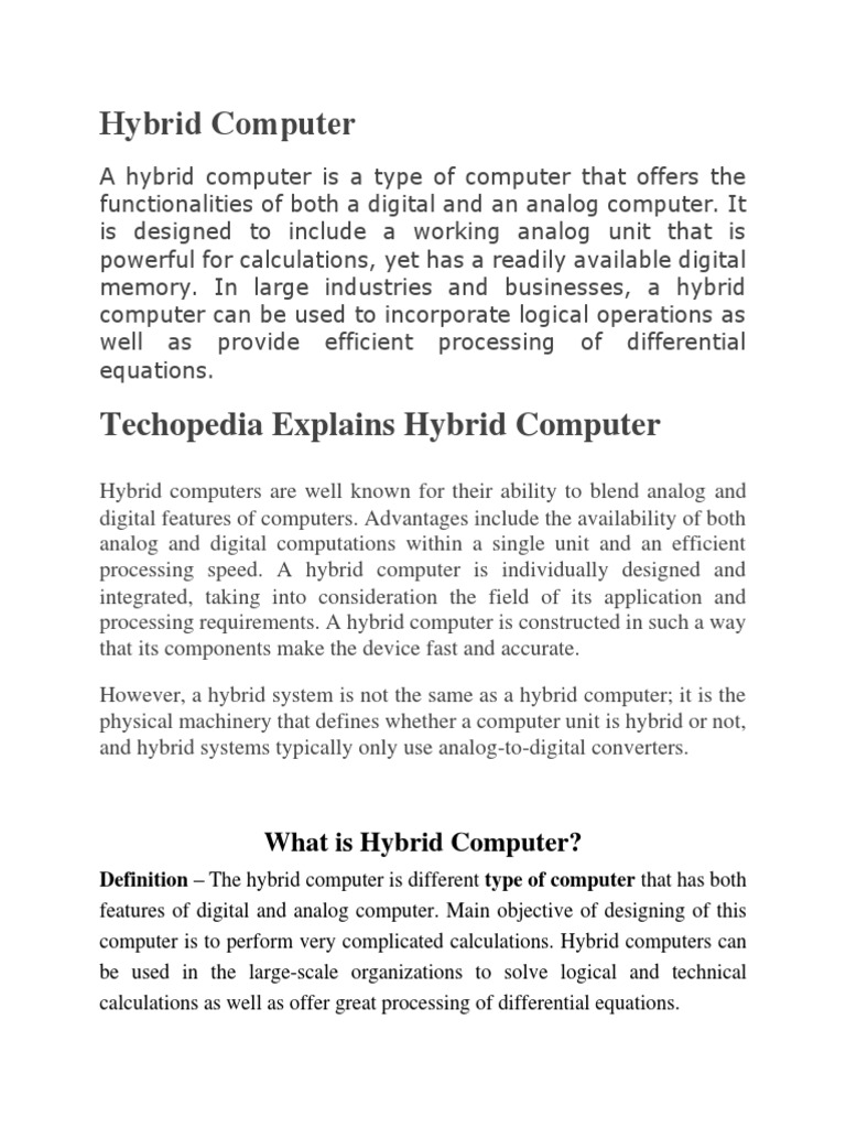 Hybrid Computer | PDF