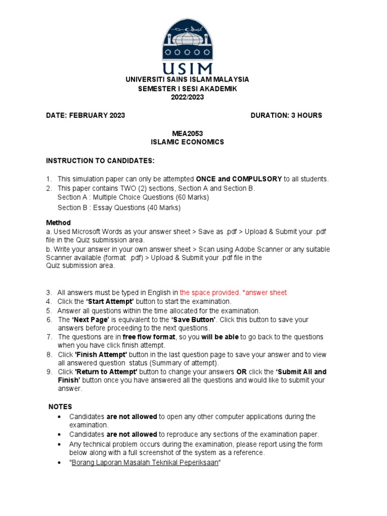 MEA2053 SET A Sesi 1 2022 2023 - Essay | PDF | Image Scanner