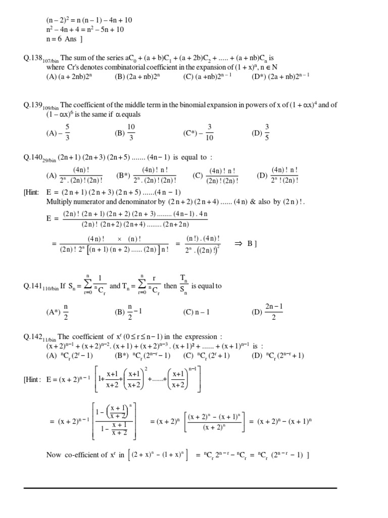 Ph-1,2,3 & Binomial (F) | PDF | Numbers | Algebra