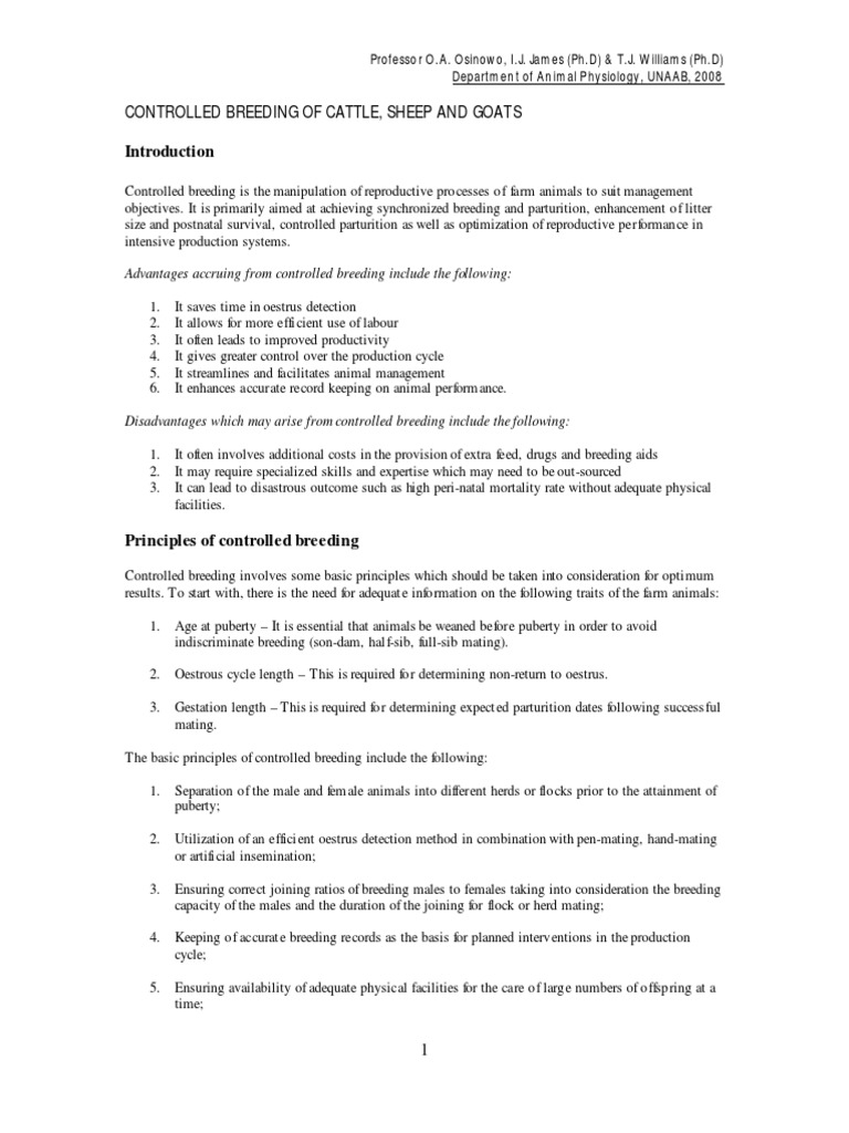 460 - Lecture Notes On Anp 508 Controlled Breeding | PDF | Ovary | Puberty