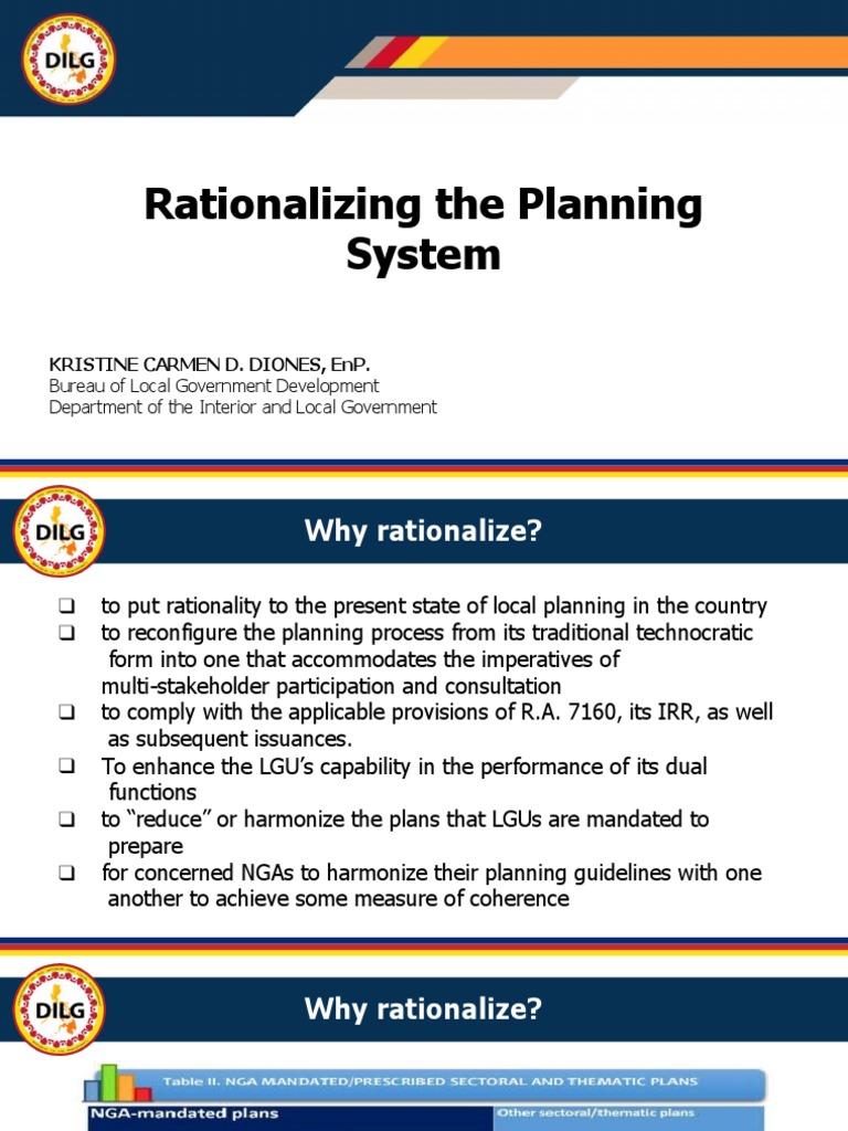 Rationalizing The Planning System: Kristine Carmen D. Diones, Enp | Download Free PDF ...