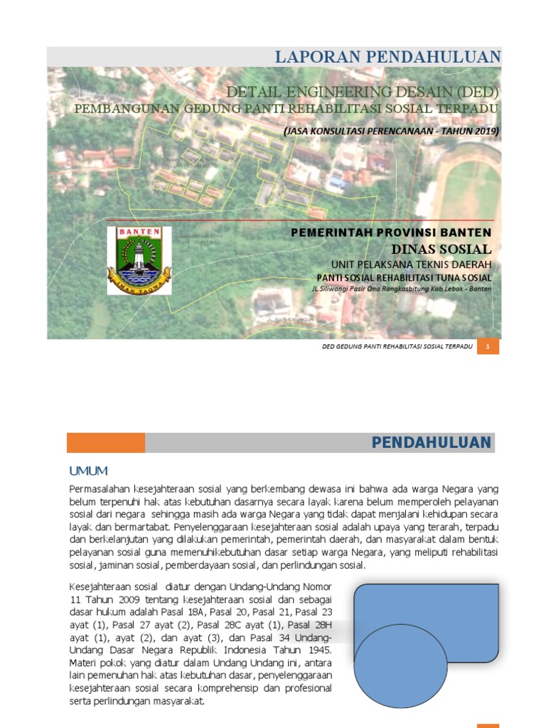LAPORAN PENDAHULUAN DED DINSOS (Revisi) | PDF