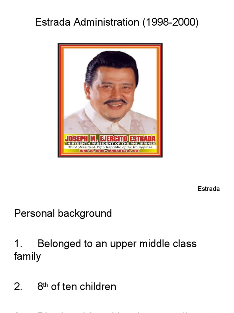 Estrada Administration (1998-2000) | PDF | Governance | Poverty