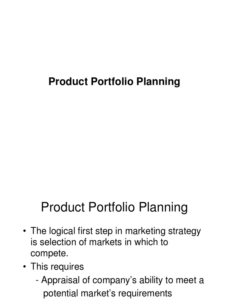 Product Portfolio Planning | PDF | Economic Growth | Market (Economics)