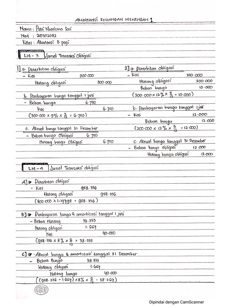 AKM Obligasi (Putri Kharisma Sari-082) | PDF