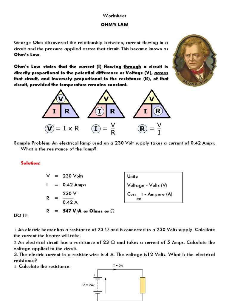 Ohms Law Modular Worksheet | PDF | Electrical Resistance And ...