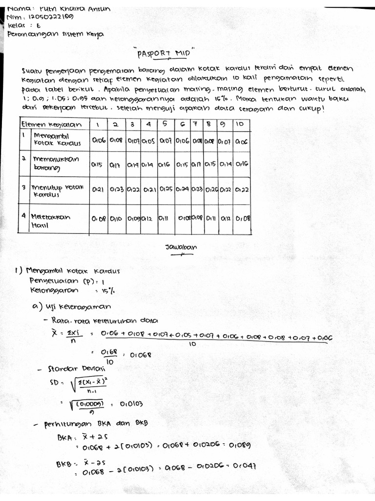 Perancangan Sistem Kerja | PDF