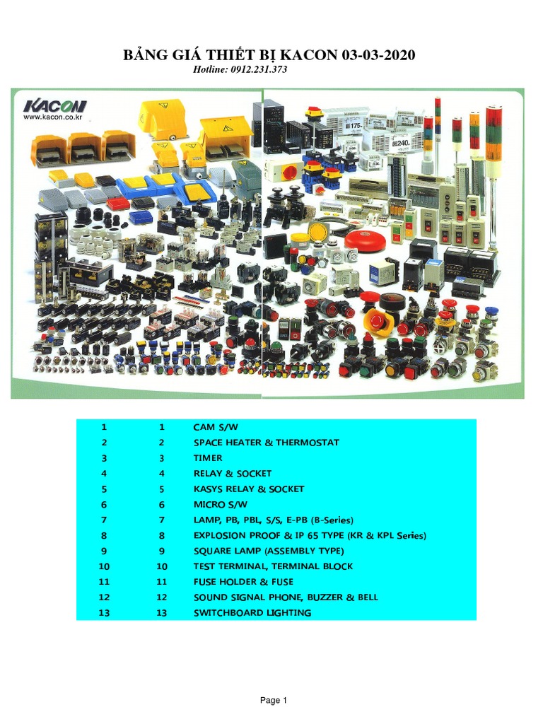 KACON-Price-LIST_2020-1-1 | PDF | Alternating Current | Relay