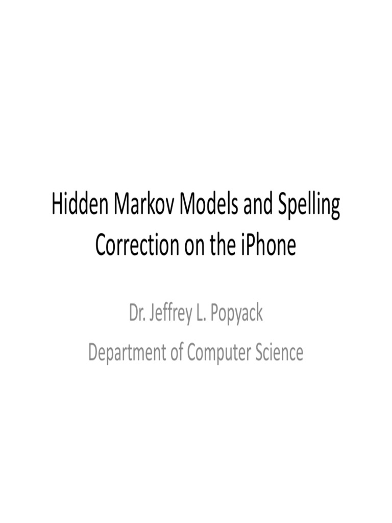 Iphone Spelling Correction | PDF | Markov Chain | Cognition