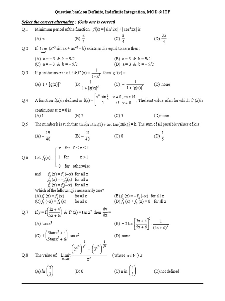 Flcd-Mod-Itf Wa | PDF | Function (Mathematics) | Derivative