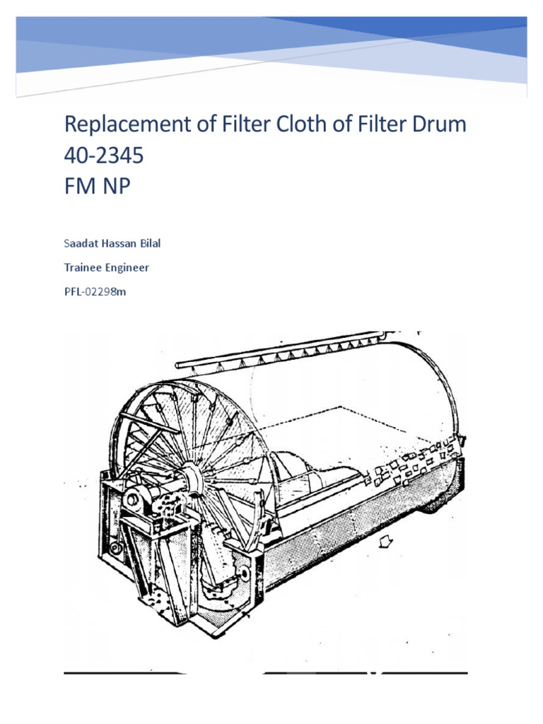 Filter Drum Cloth Replacement 40-2345 | PDF | Wire | Textiles