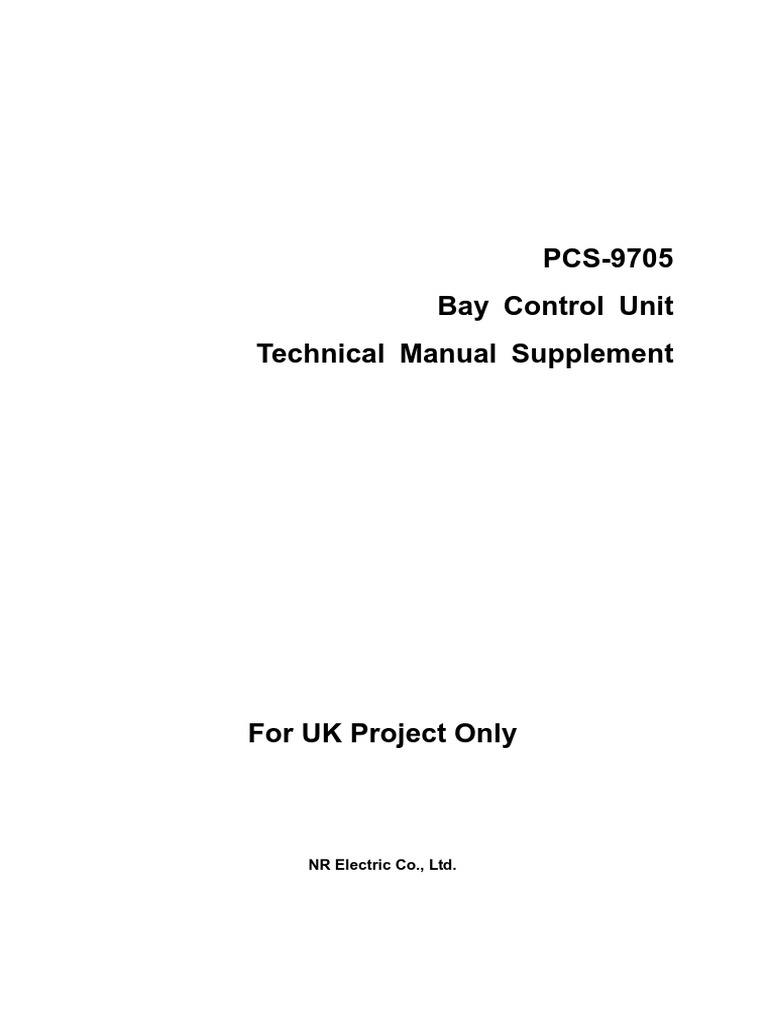 PCS-9705S - X - Technical Manual Supplement - EN - UK General - X - R1 ...