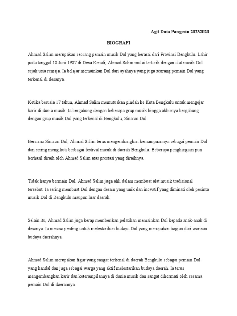 Antropologi Biografi Agit | PDF