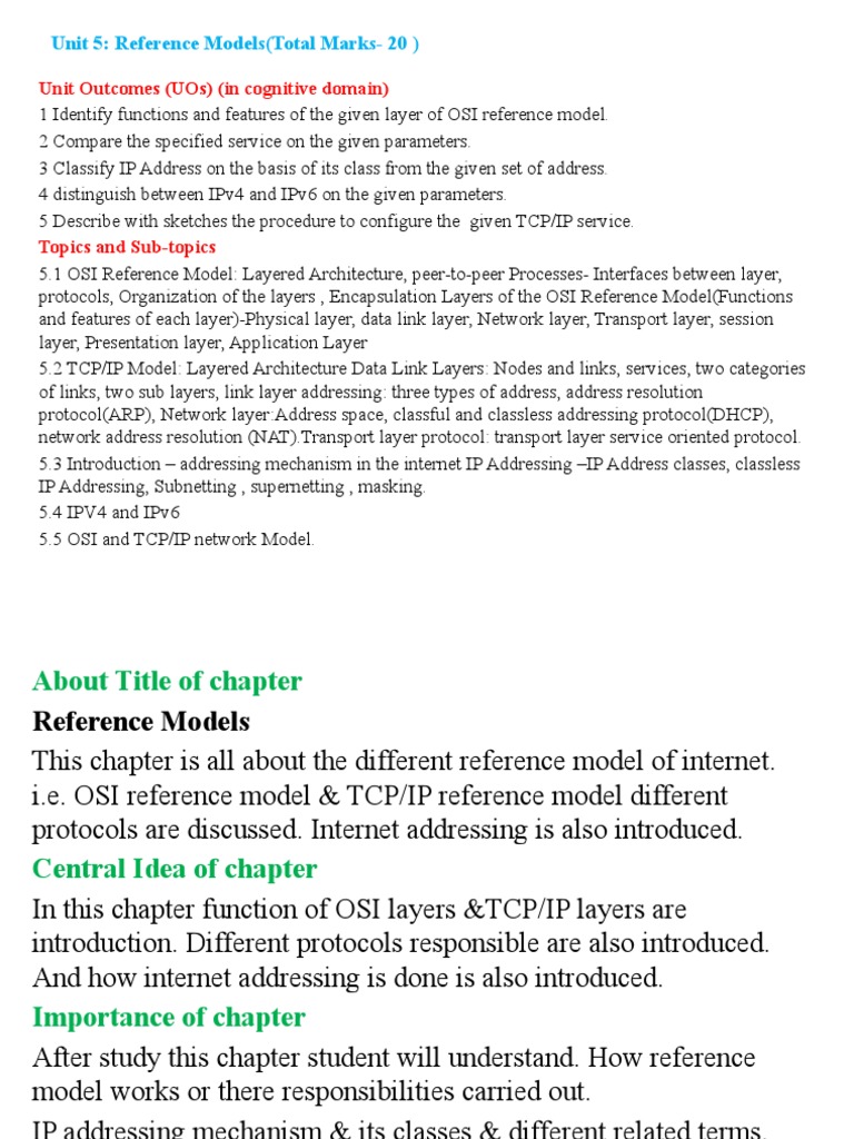 DCC Unit 5 | PDF | Osi Model | Ip Address