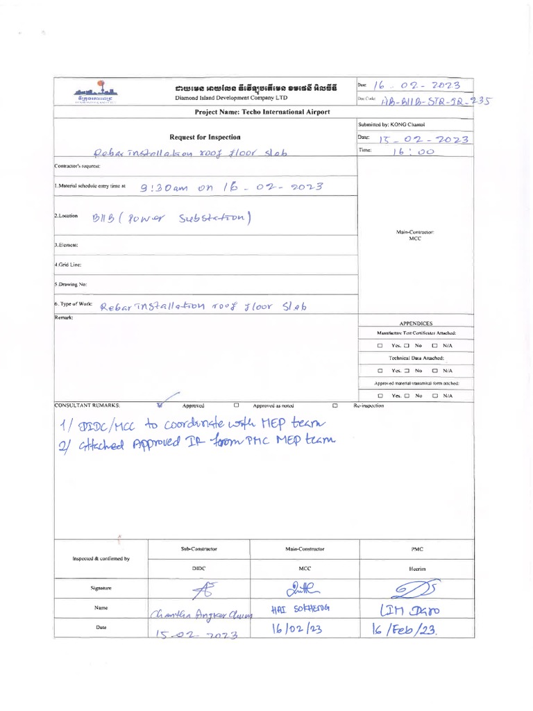 Rebar installation roof floor slab inspection | PDF | Real Estate ...
