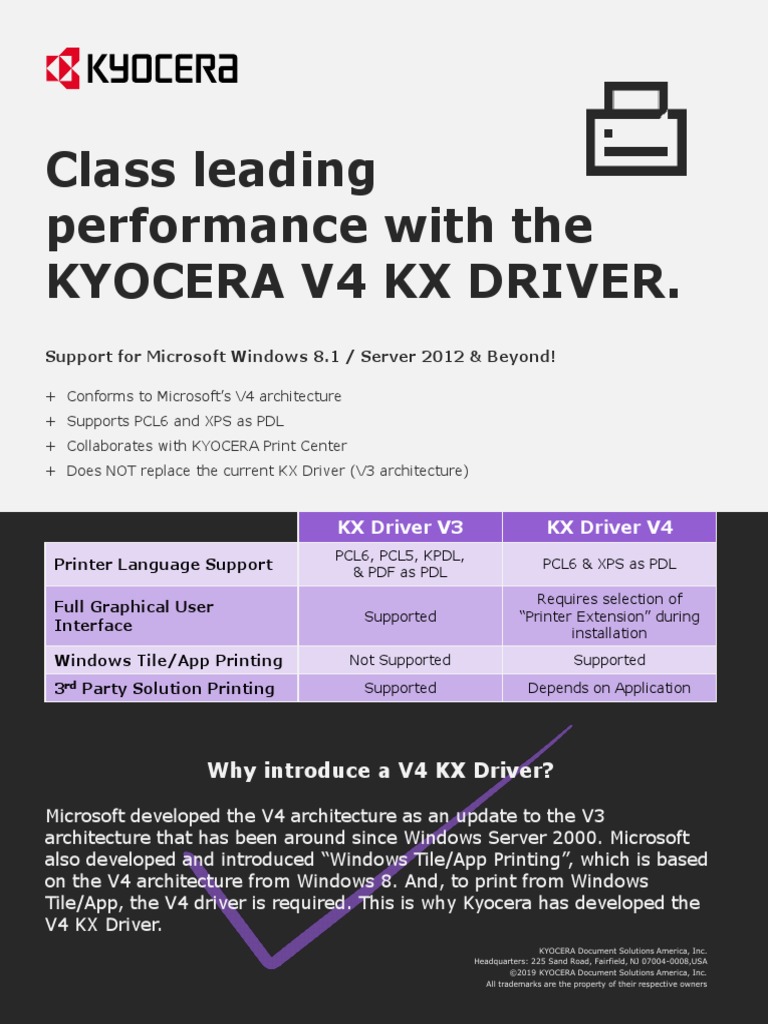 Class Leading Performance With The Kyocera V4 KX Driver | PDF ...