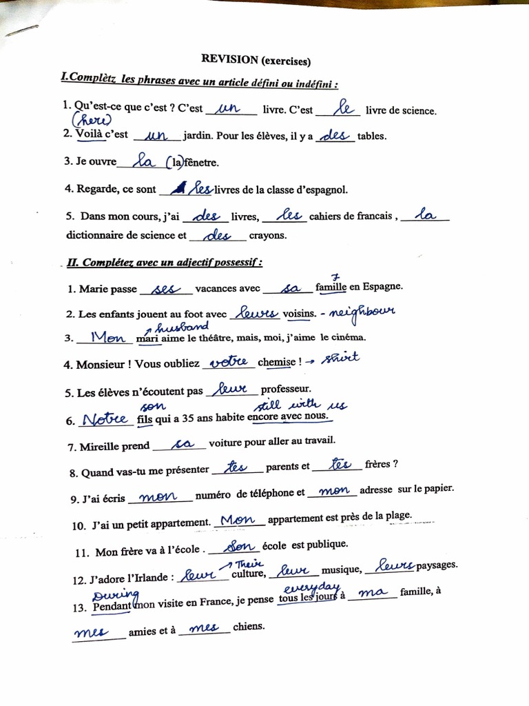 Fiches de révision pour exercices de français | PDF