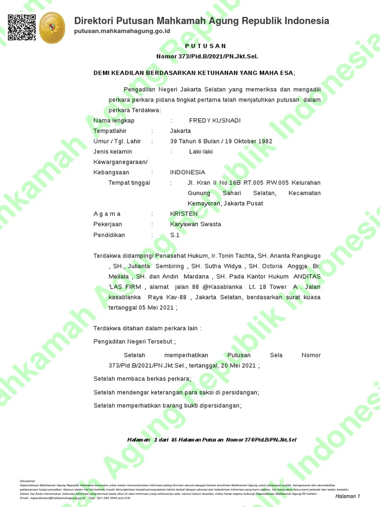 Direktori Putusan Mahkamah Agung Republik Indonesia | PDF