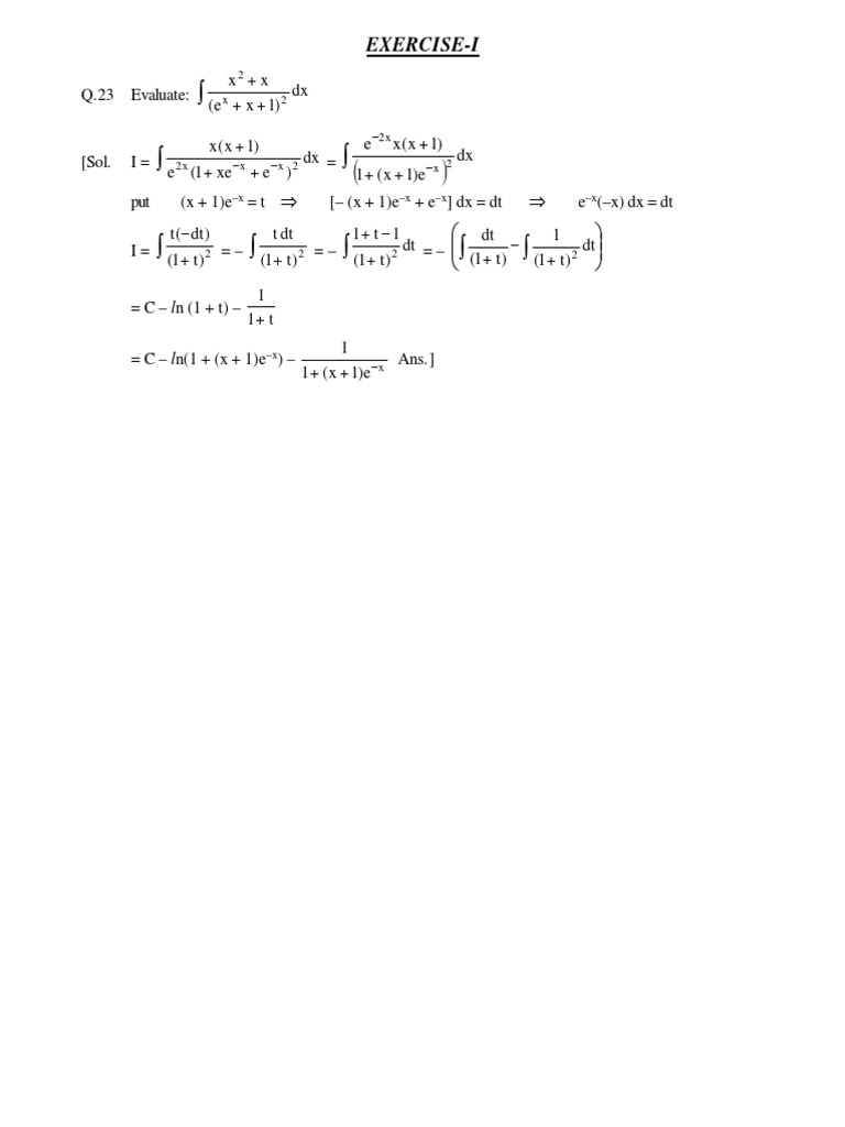 Definite & Indefinite Integration (Sol) | PDF | Trigonometric Functions | Algebra