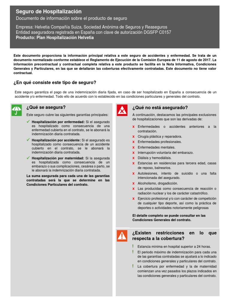 Documento de Información Sobre El Producto de Seguro | PDF | Seguro | Reaseguro