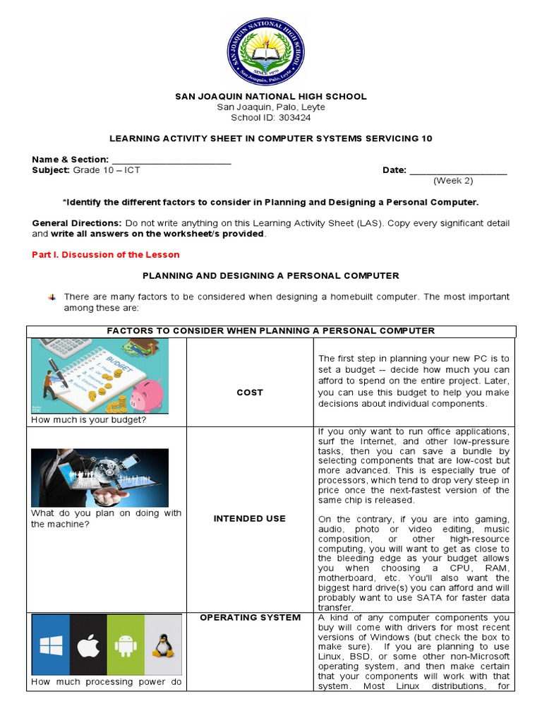 LAS WEEK 2 - Grade 10 ICT | PDF | Operating System | Personal Computers