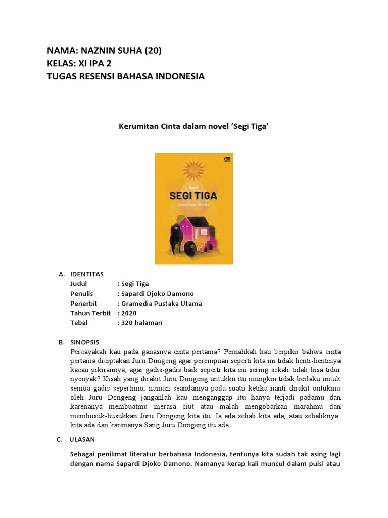 Kerumitan Cinta Dalam Novel Segi Tiga | PDF