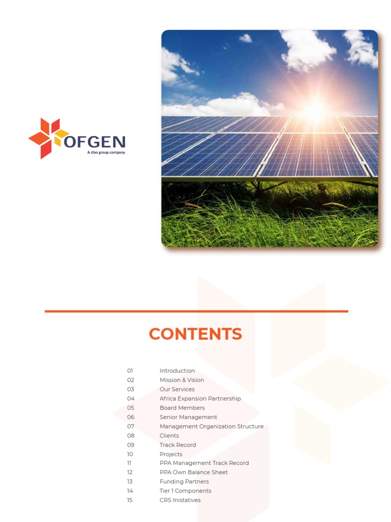 Ofgen Company Profile 2022 Final - Lite | PDF | Solar Power | Renewable ...