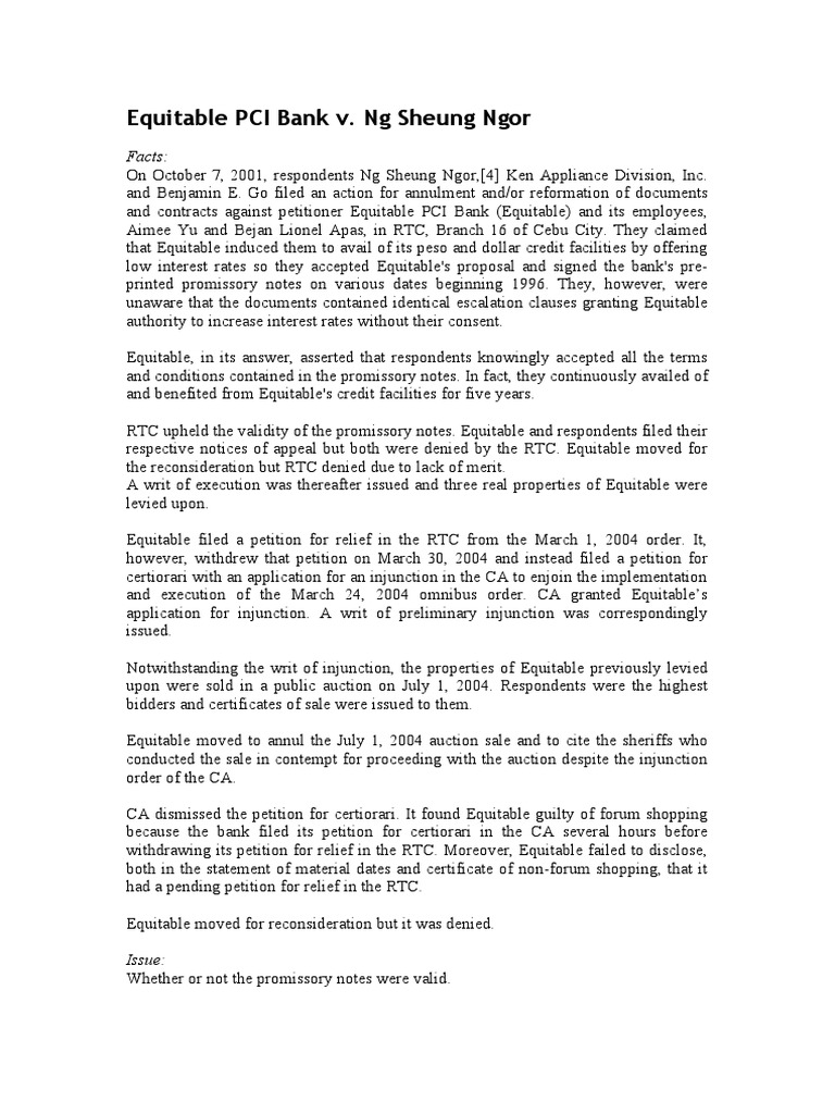 Equitable PCI Bank V MIDTERM | Download Free PDF | Equity (Law) | Justice