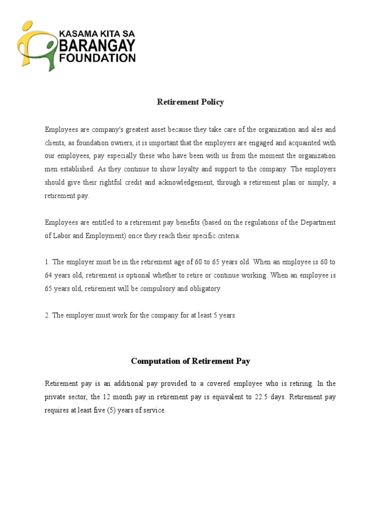 Retirement Policy | PDF
