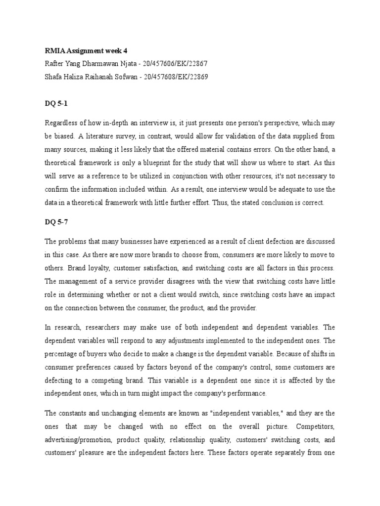 RMIA Assignment Week 4 | PDF | Validity (Statistics) | Science