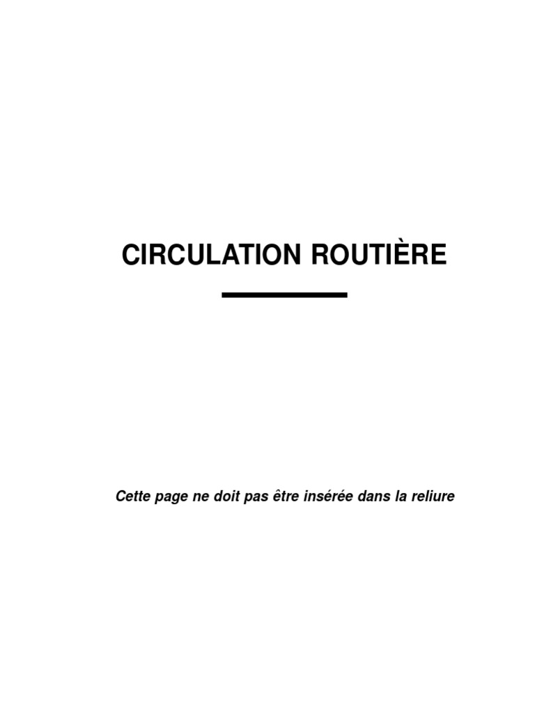 Réglementation de la circulation routière | PDF | Zone urbaine | Permis ...