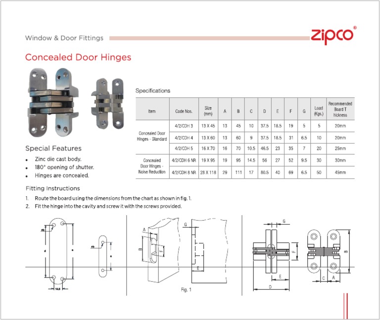 Concealed Door Hinges | PDF